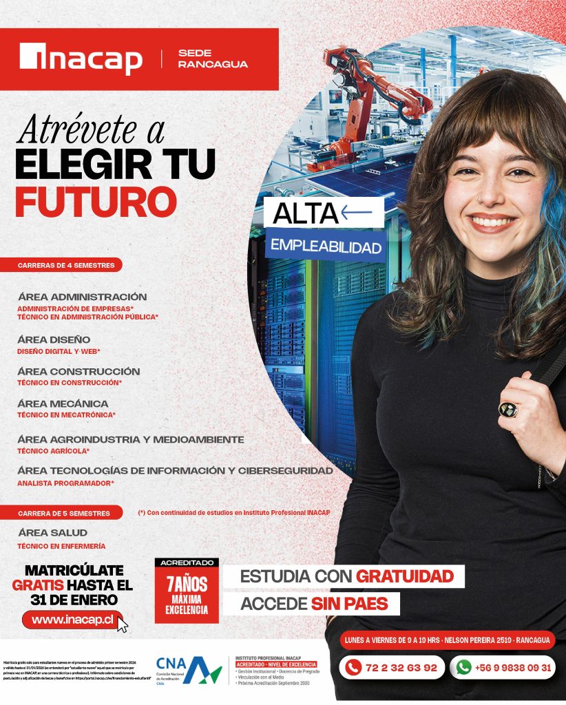 INACAP Sede Rancagua destaca oferta académica 2026 para sus áreas ...